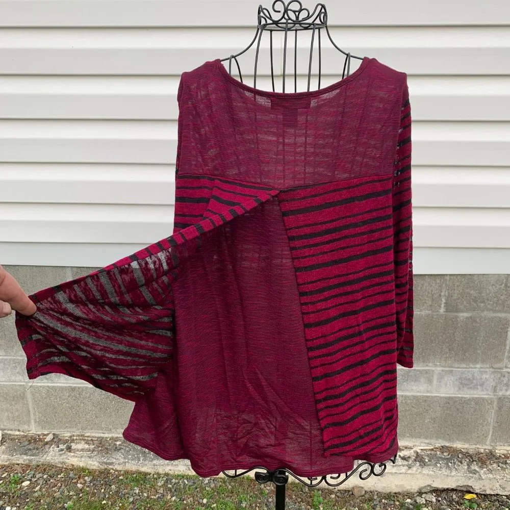 Forever 21 | Tops | Forever 2 Plus Ladies Xl Burgandy Black Striped ...